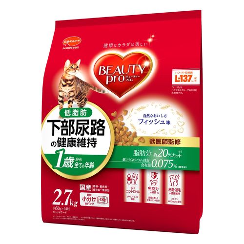 マグネシウムを0.075%(標準値)調整。脂肪分約20%カット。避妊・去勢後にもおすすめ。着色料不使用、食べやすいハート型。 内容量:2.7kg。原産国:日本。 本商品は猫用ドライフードになります。本製品記載の注意事項を必読の上、御使用くだ...