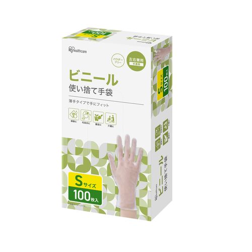 塩化ビニル樹脂製の使い捨て手袋です。薄手タイプで手にフィットします。手袋内側にパウダーを使用していない(パウダーフリー)ため、手に粉がつきません。左右兼用です。掃除、毛染め、園芸、介護など幅広くお使いいただけます。 商品サイズ(約):幅12...