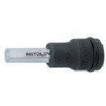 差込角9.5mmインパクトレンチ用です。 対辺寸法(mm):6。差込角(mm):9.5。全長(mm):50。φD1(mm):13。φD2(mm):19。 使用用途を守ってご使用ください。日時指定はお受け出来ません。