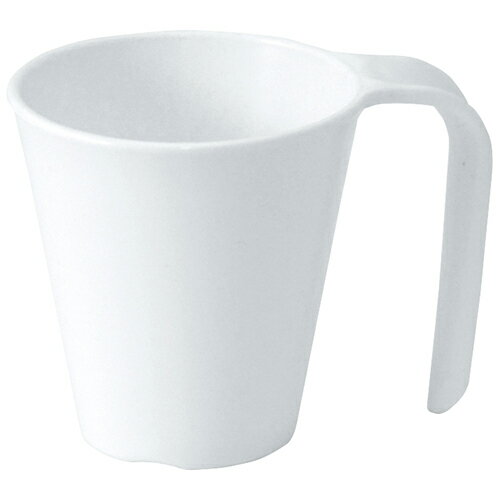 【用途】飲料用カップ。【機能・特長】バータイプの取っ手は、握力の弱い方でも安心して使えます。お子様やご高齢の方にも最適です。【材質】ポリプロピレン樹脂。 容量:250cc。サイズ:直径82×取っ手部110×高さ85mm。色:ホワイト。耐熱温...