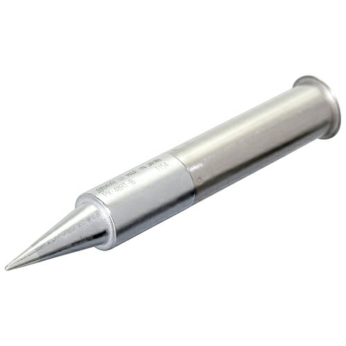 【用途】はんだ付け用交換こて先。【機能・特長】汎用こて先です。【材質】銅。 適合機種:PX-480/480E。こて先タイプ:B型。母材銅・鉄メッキ処理・表面クロームメッキ・先端はんだメッキ。 交換時にはコンセントからプラグを抜き、こて先およ...