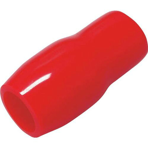 端子用絶縁キャップに。 最高使用温度:60℃。色:赤。全長(mm):33。適用端子:38mm[[の2乗]]用。内寸(mm):11.8。軟質PVC（絶縁耐力：5kV/mm以上）。 お届け時間の指定は承れません。ご了承ください