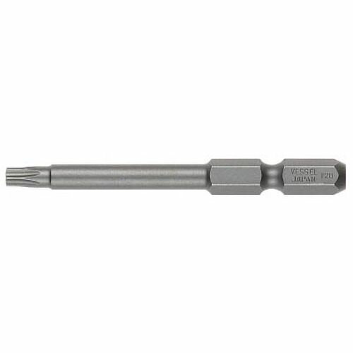 自動車関連で多く使われるトルクス(R下)ねじ専用ビットです。 刃先：T20。全長(mm)：65。シャンク径(mm)：6.35。呼称：V。硬度：-。 使用用途を守ってご使用ください。日時指定はお受けできません。