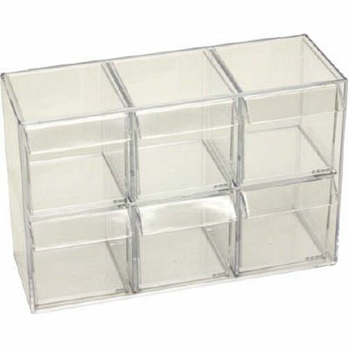 外寸(mm)間口×奥行×高さ:240×96×161。引出し内寸(mm)間口×奥行×高さ:69×70×71。引出し数:6。色:クリア。1コマ引出し外寸（mm）間口×奥行×高さ:73×90×74。引き出し内寸:間口×奥行×高さ:69×70×71...