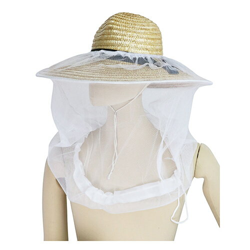 蚊やブユ、アブなどの虫から顔、頭を守るヘッドネットです。 ●【用途】刈払保護具。【特徴・機能】草刈・園芸・果樹栽培などの作業で虫からの保護に適しています。首周り絞り付きで自由に調節できます。麦わら・その他の帽子にかぶせてご使用ください。白色...