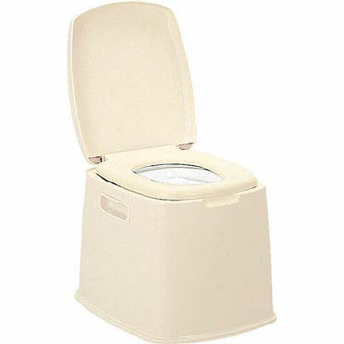 スタンダードなポータブルトイレです。便座のみ抗菌加工済です。 幅(mm)：410。奥行(mm)：490。高さ(mm)：370。セット内容:便座カバー、消臭液。 使用用途を守ってご使用ください。日時指定はお受けできません。