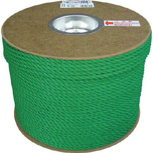 ●軽量で水に強く、強力でショックにも強いロープです。 ●ネット、農園芸、インテリアなど。 ●色:緑 ●線径(mm):3 ●長さ(m):200 ●包装形態:ドラム巻 ●ポリエチレン（PE）。 ●お届け時間の指定は承れません。ご了承ください。