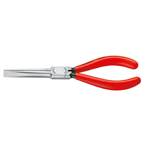 つかみ面には滑り止めの網目スジが入っています。半丸タイプは特にスリムで精密な先端のため、はんだ作業にも最適です。 全長(mm):160。先端形状(mm)E×F:2.5×8.5。先端形状:平。ハンドル:プラスチックコーティング。口先の長さ(m...