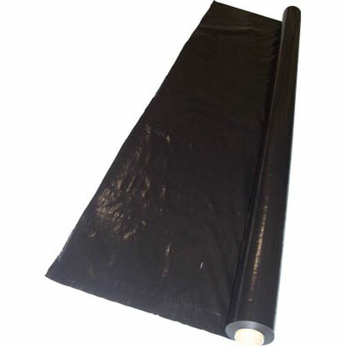 建築、建設資材用カバー。中期的野積み用カバー。 耐久期間:約1.5年。引張強度:縦480N/5cm、横360N/5cm。引裂強度:縦130N、横80N。色:ブラック。幅(m):1.81。長さ(m):100。厚さ(mm):0.18。 お届け時...