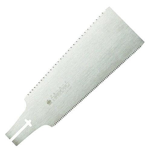 タテ挽・ヨコ挽が用途に応じて使用でき、軽量でプロ好みの切れ味とバランスです。 ●【用途】一般木材用造作鋸の替刃。 ●【機能・特徴】縦挽・横挽の両刃タイプで、木の性質に応じて切ることができます。細幅タイプです。 ●【材質】鋸：炭素工具鋼(SK...