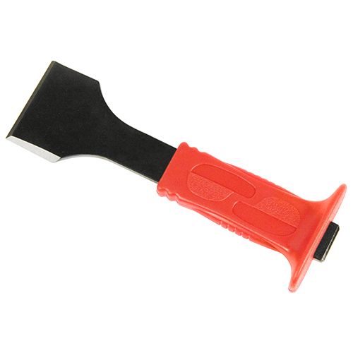 ●ツバ付グリップで安全作業ができます。 ●【用途】ハガシ作業及びレンガ・ブロックのハツリ作業。【機能・特徴】ツバ付ソフトグリップなので握りやすく、手を叩きにくくなっています。サイドカッター付なので側面でのハガし作業ができます。【材質】本体：...