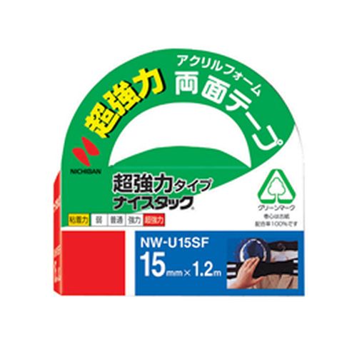 両面テープの定番、ニチバンの「ナイスタック」両面テープ。超強力タイプ。 ●POP固定、図工教材制作、写真・スクラップ作業の整理に適しています。 ●テープサイズ:15mm×1.2m。 ●用途:フック・プレート用。 ●商品の仕様が予告なく変更す...