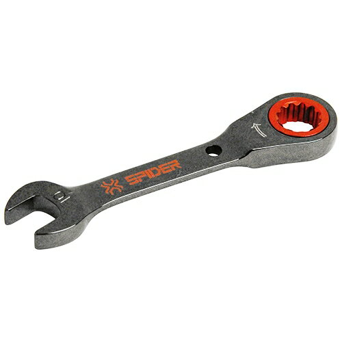 SK11SPIDERシリーズ、鳶職人様向けツールです。 【用途】六角ボルト・ナットの締め付け、緩め作業。【機能・特徴】至極の輝きガンメタリックカラー、総磨き仕上げです。高性能72山ギア搭載で細やかで滑らかな動きです。落下防止コード用の取付け...