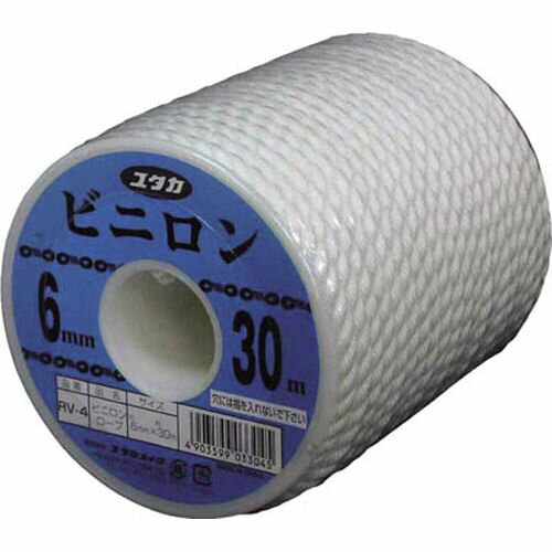 ●耐候性、耐久性に優れた強度の強いロープです。 ●手触りが良く扱い易い、耐候性、耐久性に優れた強度の強いロープです。 ●各種結束、テント・タープ用等。 ●色:白。 ●線径(mm):6。 ●長さ(m):30。 ●包装形態:ボビン巻。 ●ビニロ...