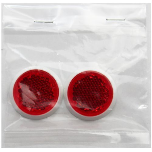 赤色の反射板です ●赤色の反射板です。 ●商品サイズ：直径27mm×厚み6mm。 ●樹脂：光学用メタクリル樹脂（PMMA）。 ●色：レッド。