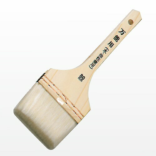 水性・油性塗料が綺麗に塗れる多用途刷毛です。 ●形状：筋違。 ●毛質：化繊65%、ヤギ毛20%、豚毛15%。 ●寸法：毛幅80mm。 ●毛丈：49mm。 ●玉厚：14mm。 ●アトムハウスペイントのSP万能用刷毛をDCMでは販売しております...