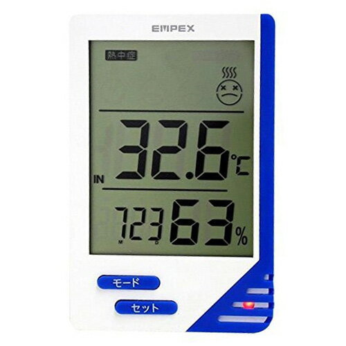 アラーム音と赤色ランプで熱中症注意目安をお知らせします。 ●温・湿度計。 ●卓上タイプ。 ●高さ：90mm。 ●幅：59mm。 ●厚さ：15mm。 ●使用温度範囲：0℃〜40℃。 ●使用湿度範囲：40〜65%RH。 ●用途以外のご使用はおや...