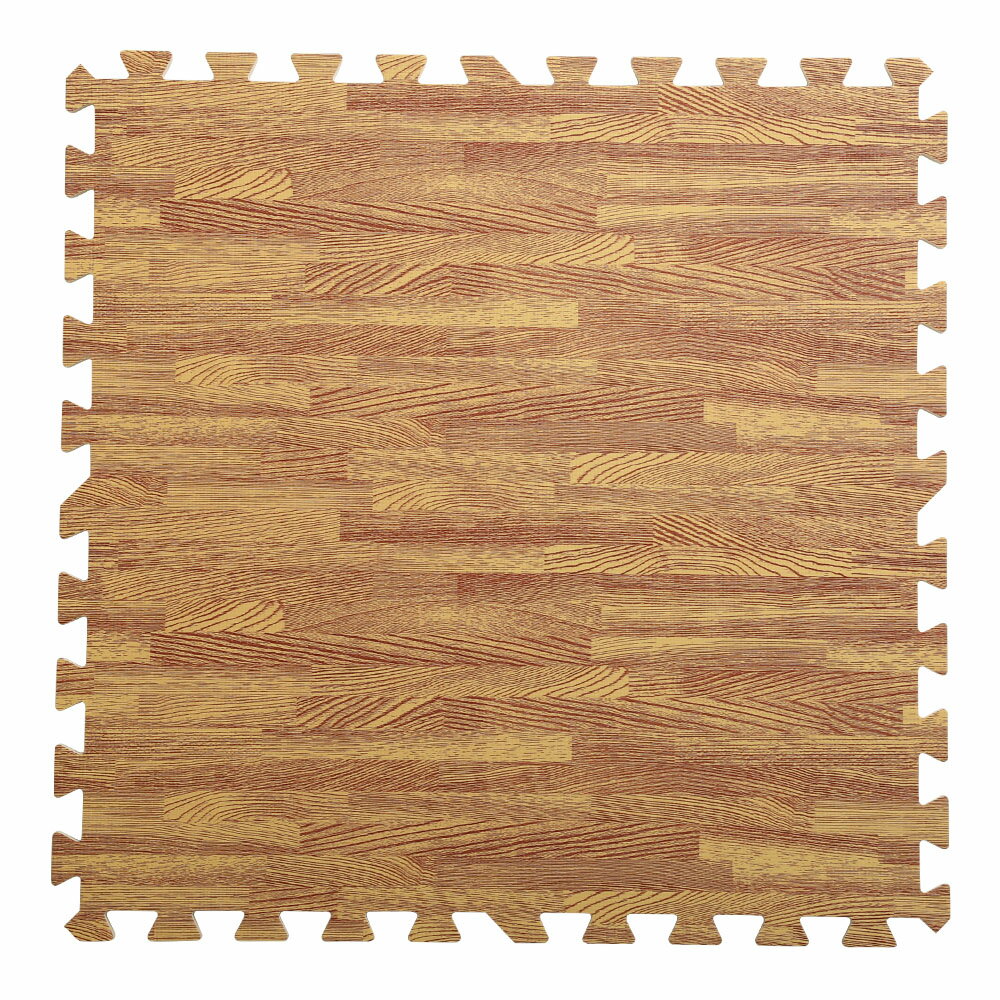 オールシーズン快適な木目調ジョイントマット 衝撃を吸収するEVA樹脂だから防音効果や保温効果があります!安心して使える低ホルムアルデヒド商品。水洗いできるから、汚れても安心。レイアウトしやすいサイドパーツ付き。 ●サイズ:外寸(1枚当たり)...