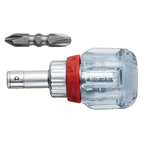 高強度構造の72ギア採用で狭い場所での作業性アップ。 【用途】家具組立、自動車・二輪車のネジ締めや携帯用工具。【機能・特徴】手に収まるスタビータイプのドライバーなので、片手で握り直さず狭い場所でのネジ締めに大活躍し、指先で左右切替が可能です...