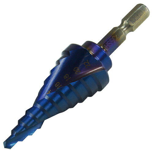 コバルトハイス(HSSCo)採用のステップドリルです。 ●【用途】軟鉄・ステンレス・銅合金・プラスチック等への穴あけ作業。 ●【機能・特長】耐摩耗性・耐熱性に優れ長寿命です。窒化チタンコーティング(TiNコーティング)です。切りくずの排出が...