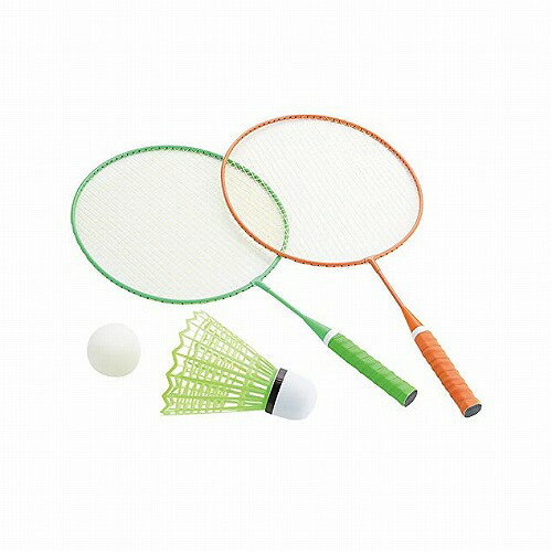ファミリーキャンプや行楽時に楽しく遊べる。 ●手軽に楽しめるファミリータイプ ●材質:ラケットフレーム=鉄、ガット=ナイロン、グリップ=木、シャトル:ポリエチレン・EVA、ボール:発泡ウレタン、収納袋:ポリ塩化ビニル ●生産国:中国 ●備考...