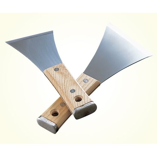 ●全長:約205mm。●刃幅:約90mm。●全重量:約150g。 ●グリップエンドを叩きやすく作った貫通タイプで、手に馴染む木柄には、落下防止コード用の穴を設けました。●余計な物を傷付けることなく、安心して作業が出来ます。●貫通タイプで叩い...