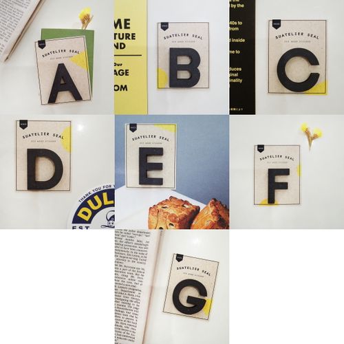 ウッドステッカー ●インテリアやちょっとした飾り付けに最適の木製ステッカー。 ●裏面にステッカー接着面があり、容易に付着することができます。 ●このステッカーは強粘着タイプです。 ●本体サイズ:高さ約40mm。 ●材質:木製。 ●文字:6。...