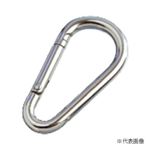 優れた耐食性があるSUS316製! ●チェーン・ワイヤ・ロープ等の連結金具として。 ●通常の楕円形のカラビナに比べ、ナス形の為開口部が広い。 ●材質:ステンレス(SUS316)。 ●バネのみSUS304。 ●安全帯として使用できません。 ●...