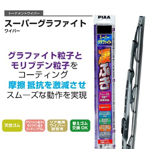 ガラス撥水コーティングされている車にも対応 ●最高級天然ゴムにグラファイト粒子とモリブデン粒子のダブルコーティング仕様。 ●この2つの粒子の効果で摩擦抵抗が大幅に低減し、不快な音、ビビりのないスムーズな動きを実現しています。 ●ウインドウガ...
