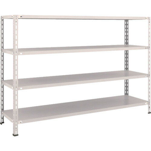 間口(mm):1800。奥行(mm):450。高さ(mm):1200。有効間口(mm):1726。色:ネオグレー。棚段数(段):4。外寸高さ(mm):1204。組立目安:2人20分。外寸奥行(mm):468。外寸間口(mm):1818。棚板...