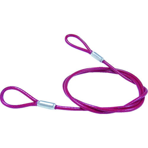 両端アイ加工済みですぐに使えます。 ●キャップやカバーなどの紛失防止の連結金具に。 ●看板などの吊り下げ。 ●ロープ径(mm):3(4.3)。 ●色:赤。 ●長さ(mm):1040。 ●使用荷重(kg):50.0。 ●ワイヤ構成:6×7。 ...