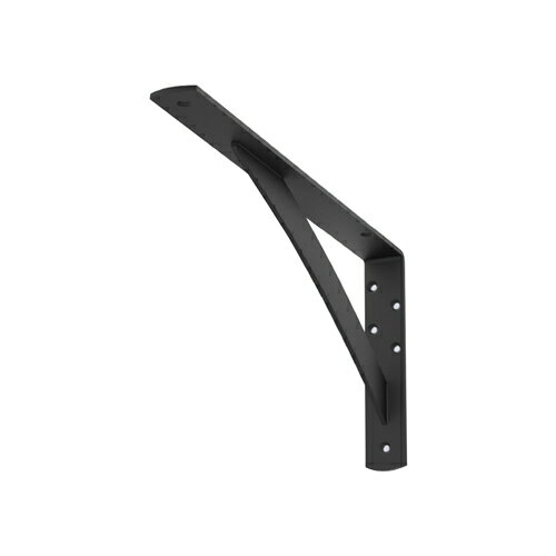 シンプルデザインのスタンダードモデル ●洗面カウンター、棚受、陳列棚などに幅広くご使用いただけます。 ●全種類補強付で強度がUP。 ●丸みをつけ、デザイン性もUP。 ●寸法：400×200×50×4.5t。 ●材質：鉄。 ●仕上：艶無しブラ...