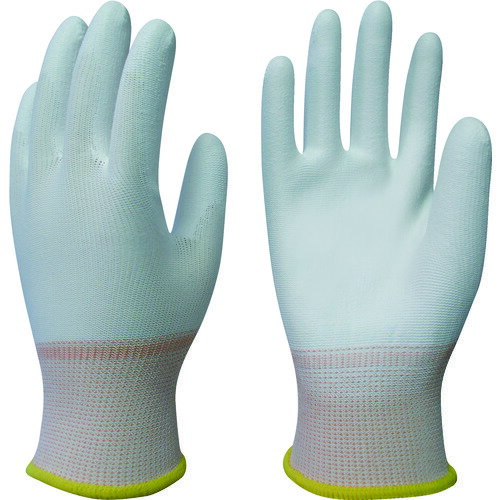 ポリウレタンをコーティングしているため、軽くてすべりにくい手袋です。背抜きコーティングのため手にピッタリとフィットし、通気性にも優れています。 色：ホワイト。サイズ：S。全長(cm)：21.0。手のひら周り(cm)：16.6。中指長さ(cm...
