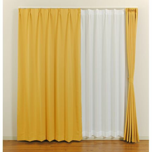 人気の1級遮光カーテン。安心・安全の防炎機能。7色×15サイズから選べます。 機能：防炎、1級遮光性、ウォッシャブル。色：イエロー。仕様　サイズ：幅150×丈178。内容物　厚地カーテン1枚　※アジャスターフック付き。組成：ポリエステル10...