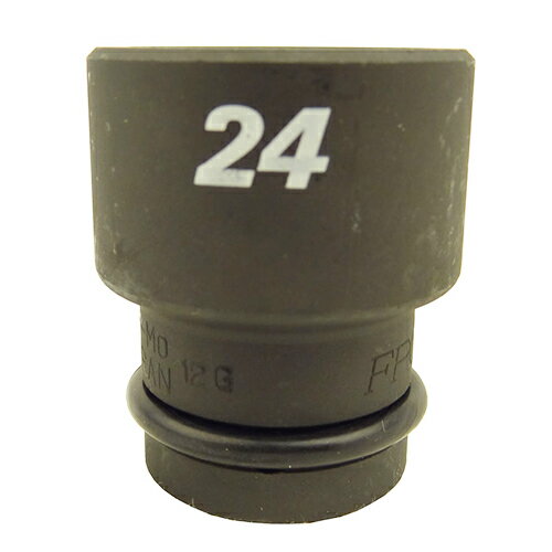 インパクトレンチに取り付けて使用するショートタイプのソケットです。 ●【用途】ナット・ボルト等の締めつけ、緩め作業。 ●【機能・特長】ピンロック式で、ピンとOリングで保持します。 ●対辺寸法:24mm(15/16inch)。 ●全長:43m...