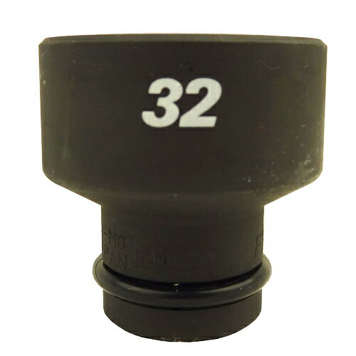 インパクトレンチに取り付けて使用するショートタイプのソケットです。 ●【用途】ナット・ボルト等の締めつけ、緩め作業。 ●【機能・特長】ピンロック式で、ピンとOリングで保持します。 ●対辺寸法:32mm(1-1/4inch)。 ●全長:47m...