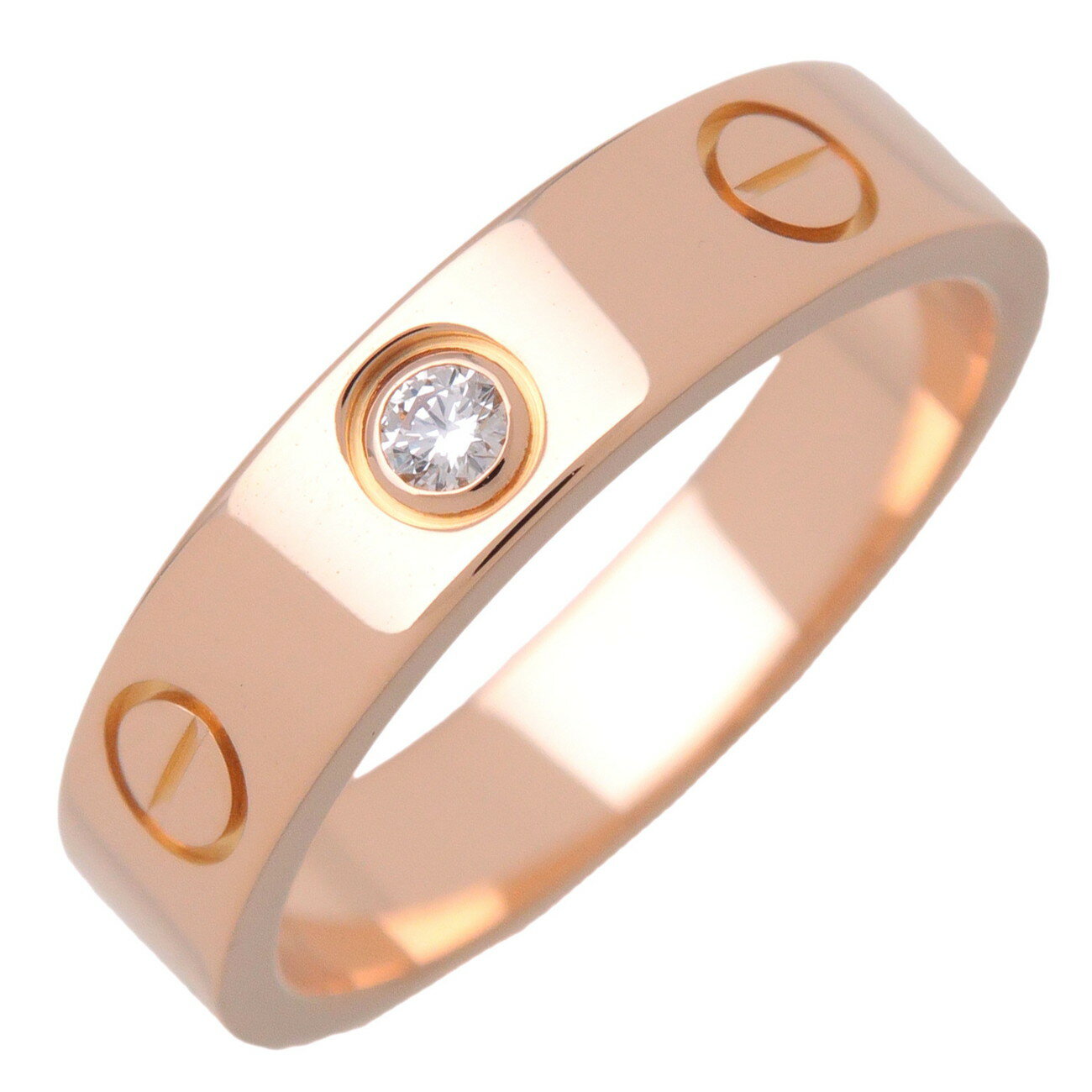 詳細情報 商品名 Cartier カルティエ ミニラブ 1Pダイヤリング 指輪 #48(8号) K18 750YG ピンクゴールド 0.02ct ダイヤモンド 正規ブランド証明書(2006年)【中古】【新品仕上げ済み】【送料無料】【返品可】...