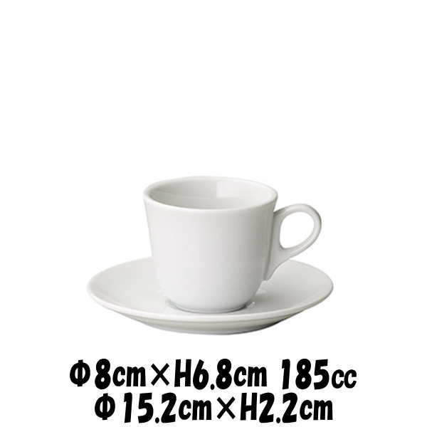 サイズ &nbsp;【カップ】 8cm×10.6cm×H6.8cm　185cc 【ソーサー】 φ15.2cm×H2.2cm &nbsp;カラー &nbsp;ホワイト ※画像と実際ではモニターや光の加減で多少色合いが異なる場合があります。 &...