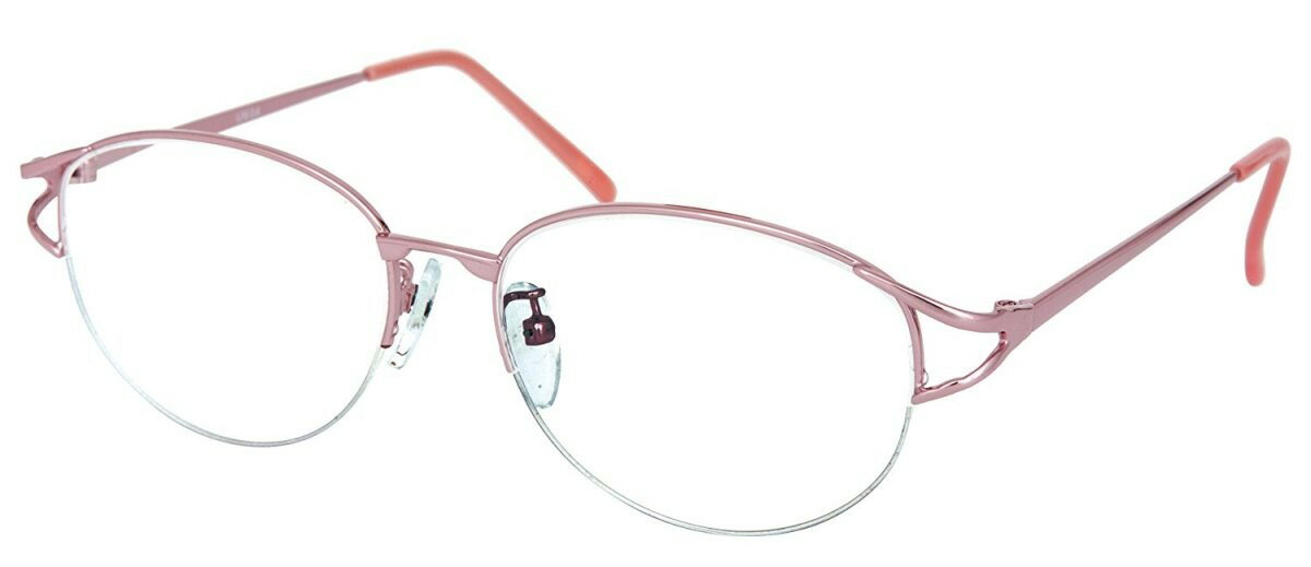 広い視野を確保できるおおきめなレンズで下ふち無しのエレガントなタイプFC:ピンクLC:クリア