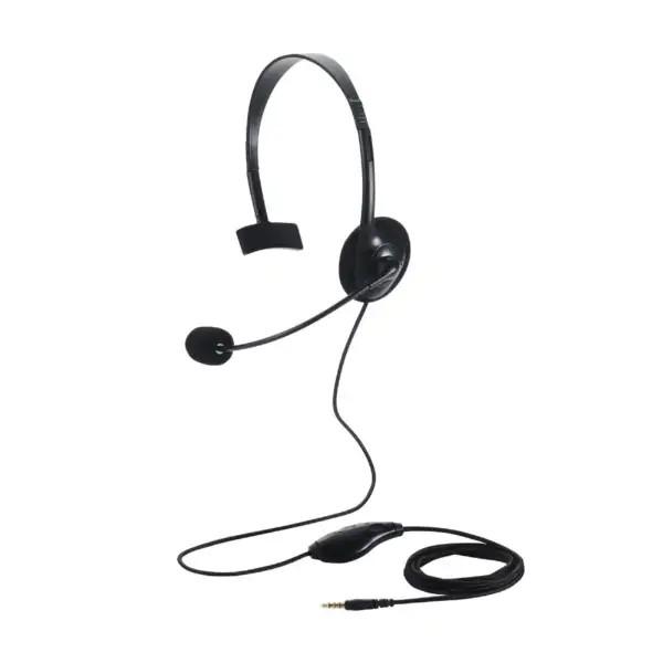 ヘッドセット (φ3.5mm4極) ブラック HS-HP14MTBK [φ3.5mmミニプラグ /片耳 /ヘッドバンドタイプ]Web会議やビデオ通話、オンラインゲームでの音声チャットに最適！φ3.5mm4極ミニプラグを搭載した片耳オーバーヘ...