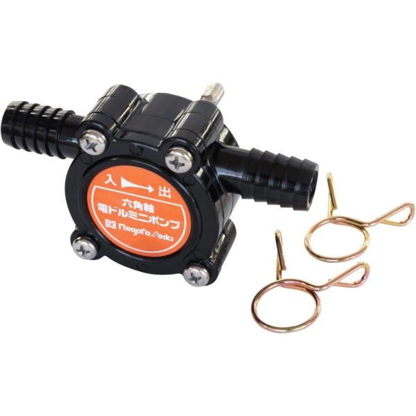 使用ホース内径:15mm全揚程:約12m揚水量:10~12L/min適正回転速度:1600min-1チャック取付軸径(シャフト):6.35mm水・汚水等の移送や給・排水に。電気ドリルを使用し、給・排水ポンプとして使用できます。※ご注意※●揮...