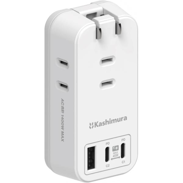 ACコンセント3口合計1400W / USBポート3ポート（USB-A×1、USB-C×2）PD45W対応USB-C　MagSafe25W出力/NintendoSwitch映像出力/小型ノートPC充電挿し間違いがなく、ストレスフリーなリバー...