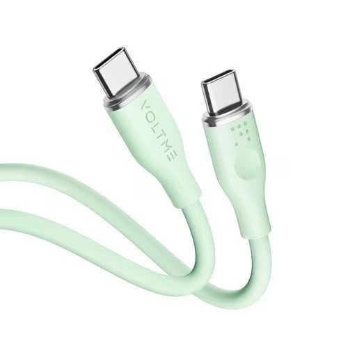 VOLTME Powerlink Moss流動性シリコン、USB C to USB C 60W 1M USB2.0 Type C 充電ケーブルMacBook Pro 2020、iPad Pro 2020、iPad Air、Samsung S...