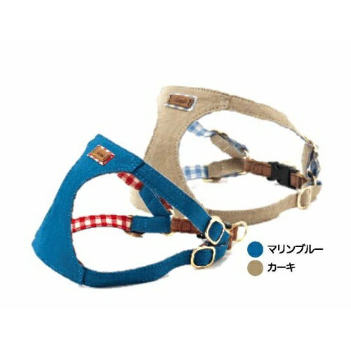 さりげない裏地のギンガムチェックが爽快さを演出。 裏地のチェックがキュートなハーネスです。胸回りと胴回りの両方でサイズ調整が可能です。愛犬の体型に合わせて細かくフィットさせられるため、すり抜けにくく安全にご使用いただけます。 / サイズ /...