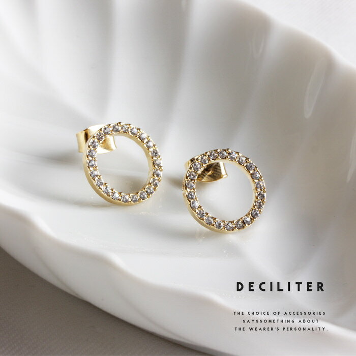 商品名：ピアス レディース ラインストーン 小ぶり シンプル おしゃれ アクセサリー 結婚式 ゴールド 金 ラウンド モチーフ 輪■素材：真鍮、キュービックジルコニア/ゴールドメッキ■カラー：金（ゴールド）■モチーフサイズ：：直径 約13....