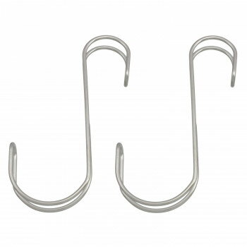 横ブレしづらいSカン。二本線の構造になっているため、一本線のS字フックよりパイプにかけたときに横にぶれづらくなっています。※万が一に備え、こわれやすいものや、貴重品はかけないでください。サイズ個装サイズ：8×20×2cm重量個装重量：70g...