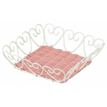 ディスプレイにも使いやすい、平型のワイヤーバスケットです。サイズW23×D23×H6cm個装サイズ：23.0×23.0×6.0cm重量個装重量：260g素材・材質ワイヤー、籐仕様カラー:ホワイト生産国中国おすすめ