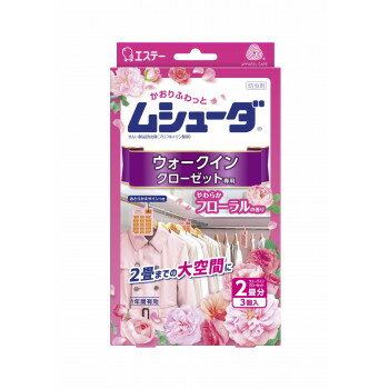 2畳までのウィークインクローゼットに対応し、大切な衣類を約1年間虫からしっかり守ります。やわらかフローラルの香り。サイズ125×226×45mm個装サイズ：22.8×15.4×5.0cm重量190g個装重量：150g素材・材質プルフルトリン...
