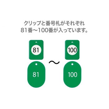 クリップ+番号札。20番単位で購入できます。サイズクリップ:W33×D46×H27mm、番号札:W40×D60×H2.7mm個装サイズ：13×21×3cm重量16.7g個装重量：377g素材・材質番号札:再生樹脂クリップ:樹脂仕様81〜10...