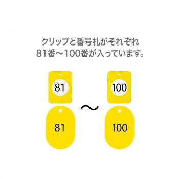 クリップ+番号札。20番単位で購入できます。サイズクリップ:W33×D46×H27mm、番号札:W40×D60×H2.7mm個装サイズ：13×21×3cm重量16.7g個装重量：377g素材・材質番号札:再生樹脂クリップ:樹脂仕様81〜10...